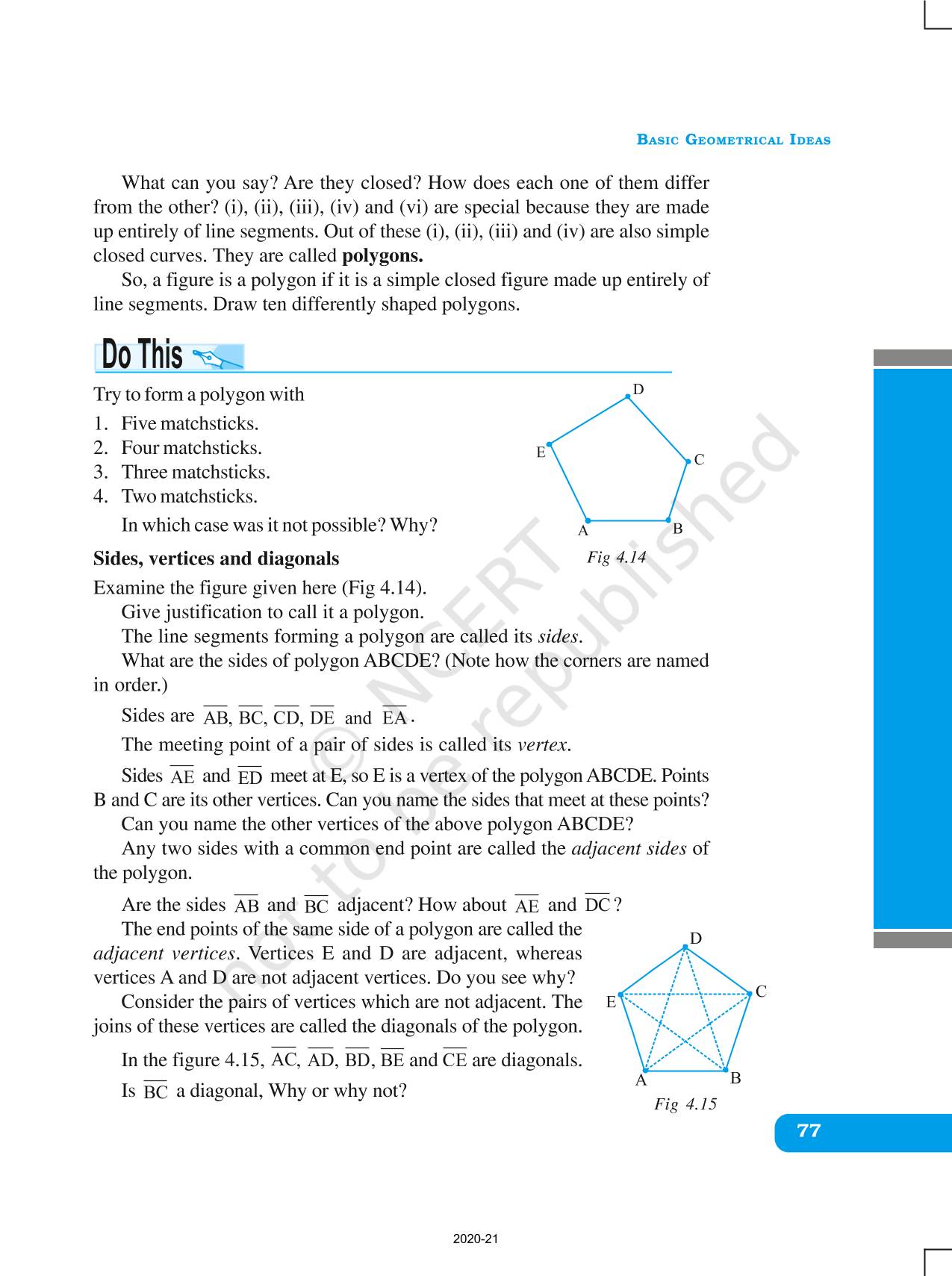 Basic Geometrical Ideas - NCERT Book of Class 6 Mathematics